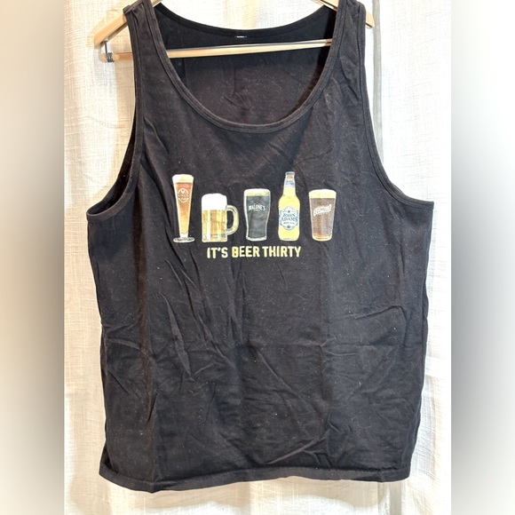 Shirts | Vintage Black Graphic Tank Its Beer Thirty | Poshmark